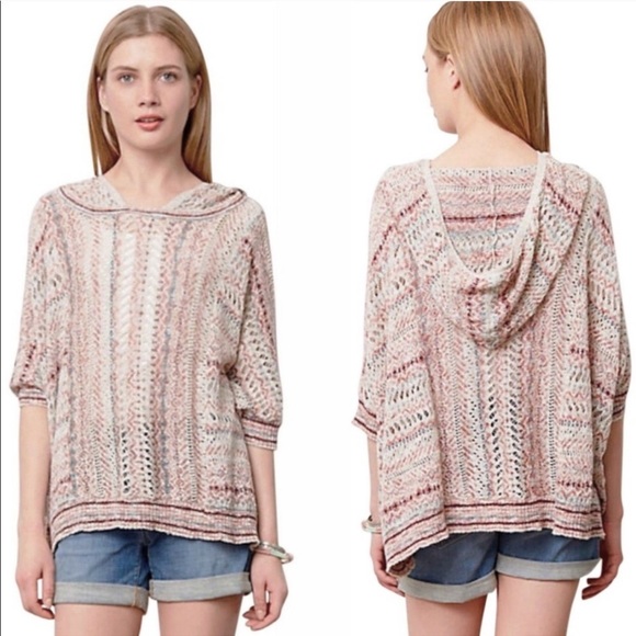 Anthropologie | Tops | Anthropologie Moth Spliced Poncho Knit Medlarge ...